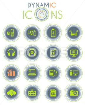 Hi tech dynamic icons ~ Clip Art ~ Download Now #134198687
