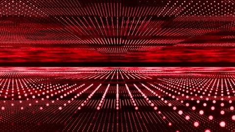 hi-tech Red color particles cyber techno... | Stock Video | Pond5