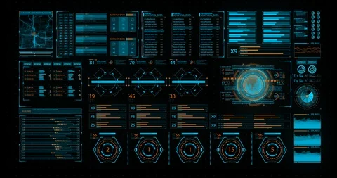 Hi Tech User Interface Head Up Display | Stock Video | Pond5