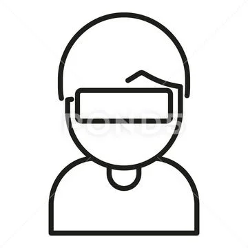 Hidden avatar face icon outline vector. Person user Illustration #254773864