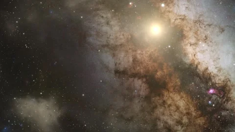 hidden light behind the milky way galaxy | Stock Video | Pond5