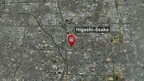 Higashi-osaka City Map Zoom (Japan) from... | Stock Video | Pond5