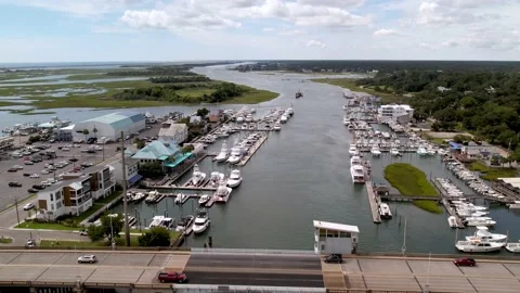 high aerial over draw bridge over the in... | Stock Video | Pond5
