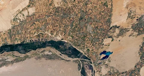 High-altitude aerial of ridges and cropl... | Stock Video | Pond5