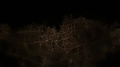 High altitude night aerial view of the c... | Stock Video | Pond5