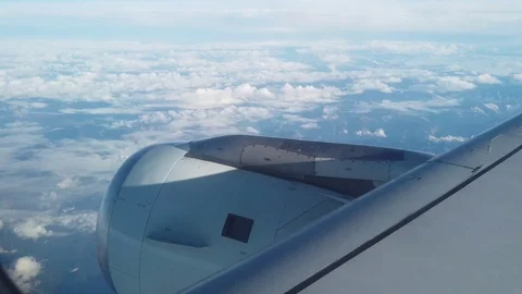 High altitude view from plane window of ... | Stock Video | Pond5