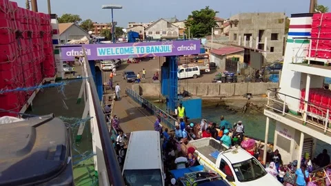 High angle shot of a ferry departing fro... | Stock Video | Pond5