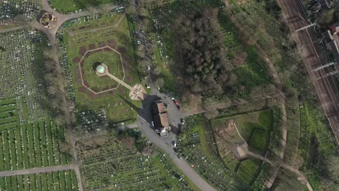 HIGH ANGLE TOP DOWN VIEW OF A CHURCH IN ... | Stock Video | Pond5