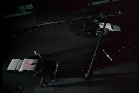 high angle view of police cars arriving ... | Stock Video | Pond5