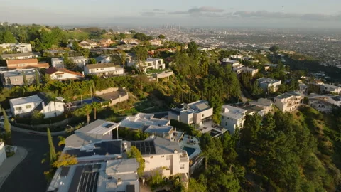 High angle view of rows of residences in... | Stock Video | Pond5