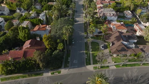 High angle view of streets and houses in... | Stock Video | Pond5