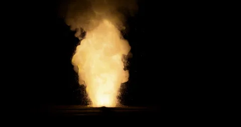 High fire blast wave on alpha background | Stock Video | Pond5