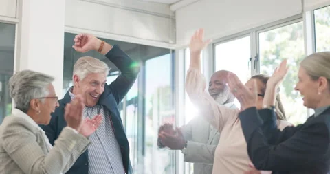 High five, teamwork and applause in offi... | Stock Video | Pond5