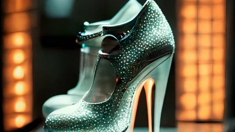 High heel shoes for dance on colorfully ... | Stock Video | Pond5
