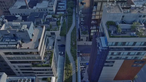 High Line Drone New York City, Manhattan... | Stock Video | Pond5
