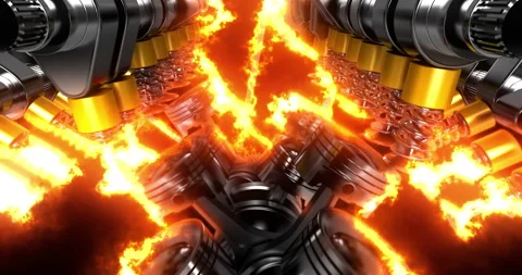 Burning Engine Stock Footage ~ Royalty Free Stock Videos | Pond5