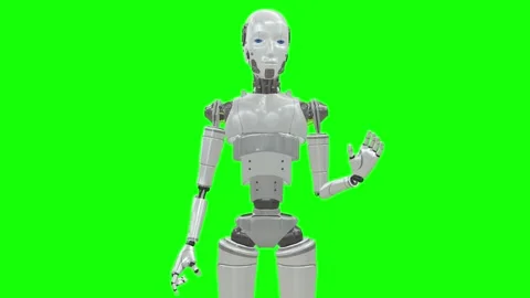 High-quality 3D robot pressing a button ... | Stock Video | Pond5