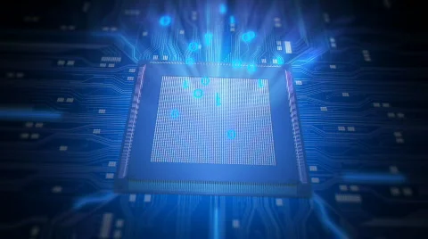 High quality animation of CPU microchip ... | Stock Video | Pond5