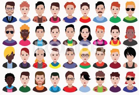 High-quality avatar, people vector icons: Graphic #205592301