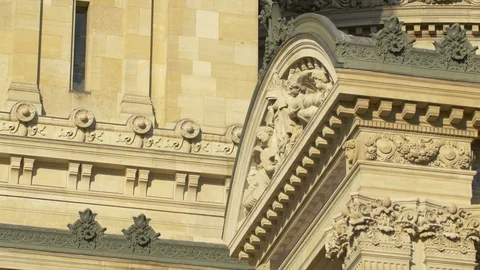 High relief sculptures of a building top | Stock Video | Pond5