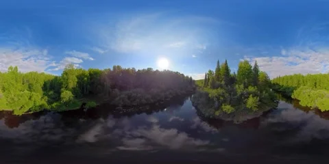 High resolution 360VR 5k aerial of Volga... | Stock Video | Pond5