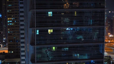 High rise modern building facade with li... | Stock Video | Pond5