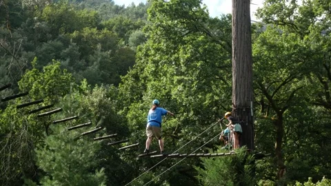 High Ropes Course In An Adventure Park | Stock Video | Pond5
