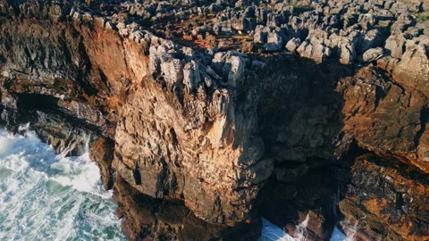 High rough cliffs scenery washing by foa... | Stock Video | Pond5