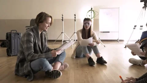 High school drama class rehearsing scrip... | Stock Video | Pond5