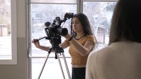 High school girl student operating video... | Stock Video | Pond5