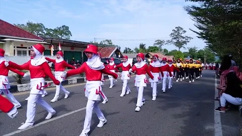 High School Students Marching In Red And... | Stock Video | Pond5