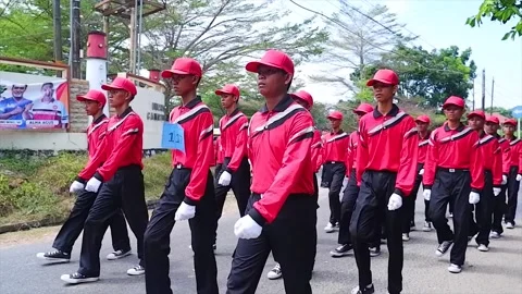 High School Students In Red And Black Un... | Stock Video | Pond5