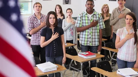 High school students swearing allegiance... | Stock Video | Pond5
