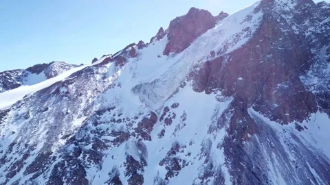 High snow-capped peaks and glaciers. | Stock Video | Pond5