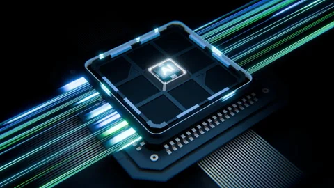High-Speed AI Chip Processing in Futuris... | Stock Video | Pond5