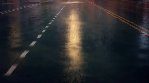 High Speed on a City Wet Road At Night -... | Stock Video | Pond5