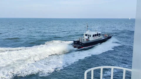 A high-speed jet-powered speed boat slic... | Stock Video | Pond5