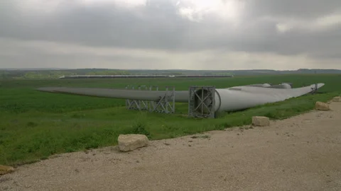 High speed rail passes wind turbine blad... | Stock Video | Pond5