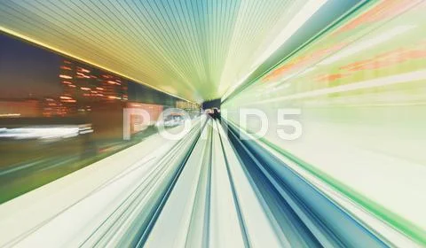 High speed technology concept via a Tokyo monorail ~ Premium Photo ...