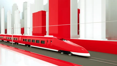 High-speed train animation. Electric pas... | Stock Video | Pond5