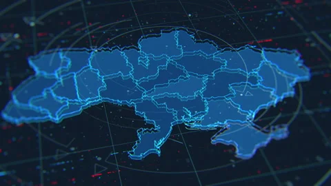 High Tech Animated Map of Ukraine | Stock Video | Pond5