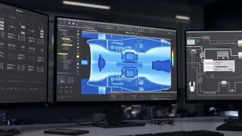 High tech computer system analysing the ... | Stock Video | Pond5