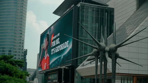 High-Tech Digital Billboards At Starfiel... | Stock Video | Pond5
