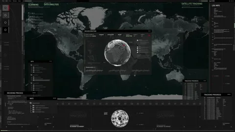 High-Tech Digital Spy Tracking System Sc... | Stock Video | Pond5