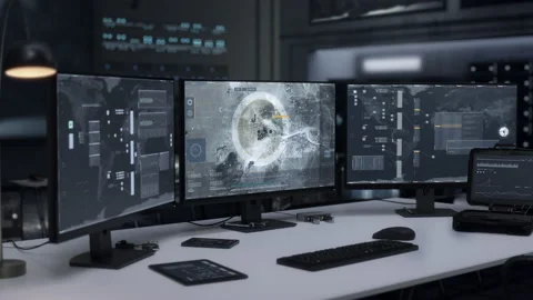 High tech spy system identifying the pos... | Stock Video | Pond5