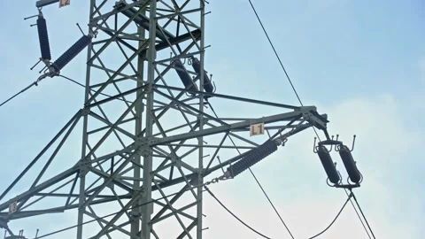 High Voltage Electric Power Grid Poles w... | Stock Video | Pond5