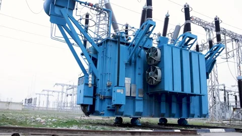 High voltage substation transformer | Stock Video | Pond5