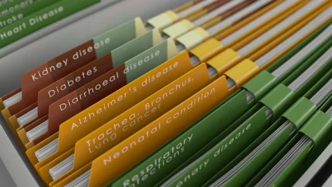 Highest cause of death file folder with ... | Stock Video | Pond5