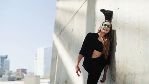 Highest leg hold split stretch practice ... | Stock Video | Pond5