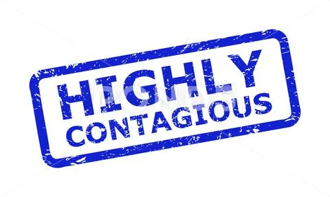 HIGHLY CONTAGIOUS Seal with Unclean Texture and Rounded Rectangle Frame ...